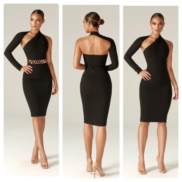 ALIEVA | Dresses | Alieva Dasha Modern Midi Dress Black New Szl | Poshmark